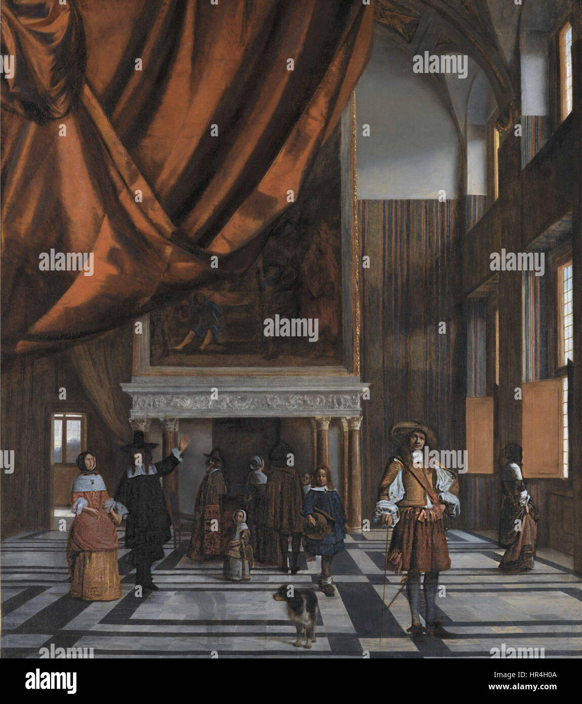 Pieter de Hooch’s 'The Council Chamber in Amsterdam Town Hall' depicts ...