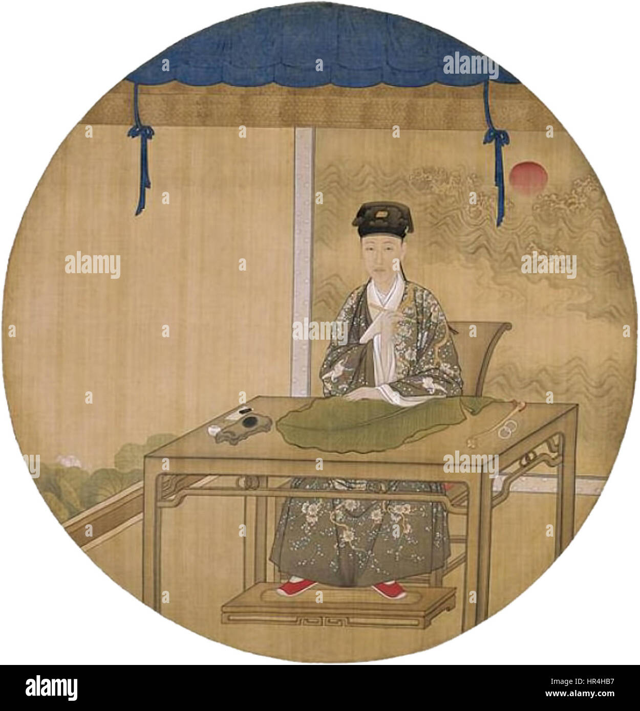 Prince Hongli Practising Calligraphy on a Banana Leaf Stock Photo - Alamy