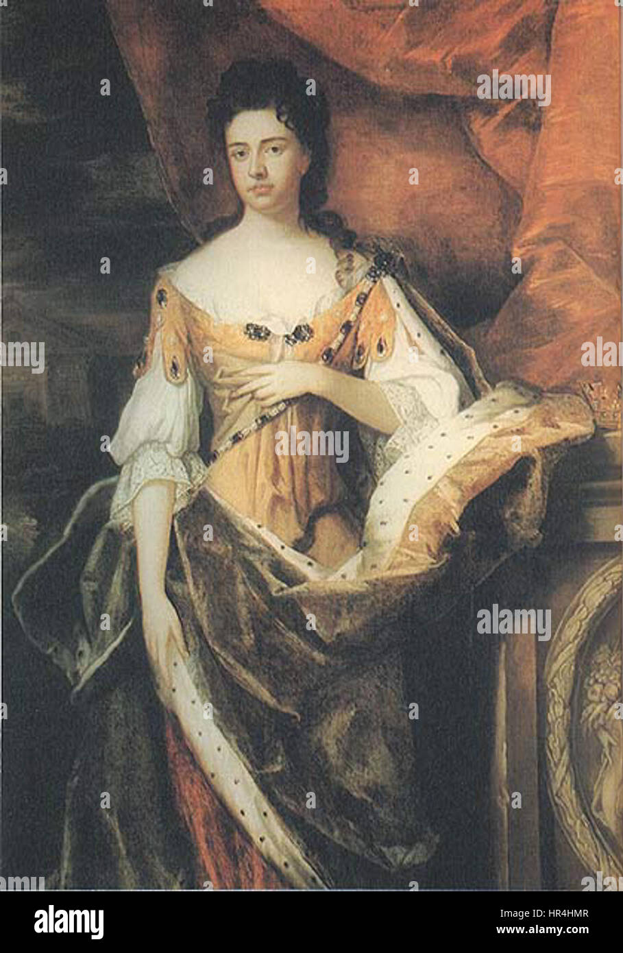 A portrait of Princess Anne, painted around 1690, depicts her in regal ...