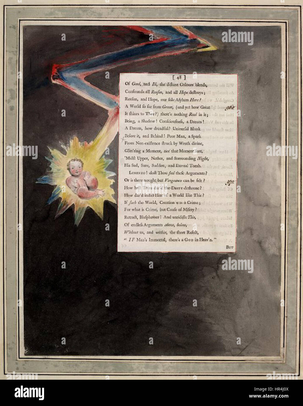'Night Thoughts' is a watercolor by William Blake, illustrating a scene ...