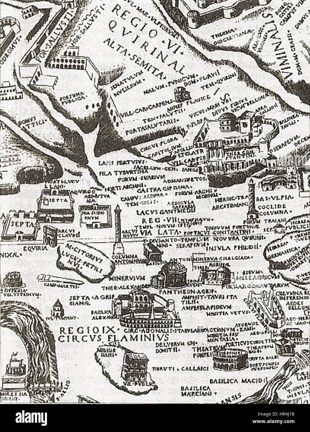 Old Map Rom 15th century Stock Photo - Alamy