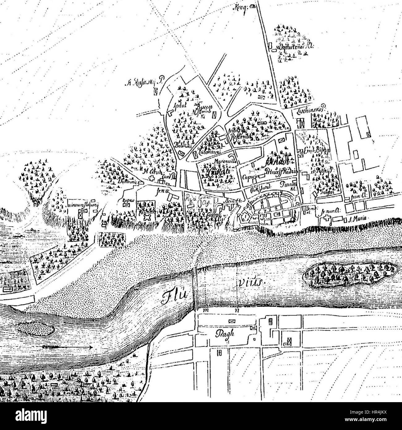 'POL Warsaw 1705' represents a historical view of Warsaw in 1705. The ...