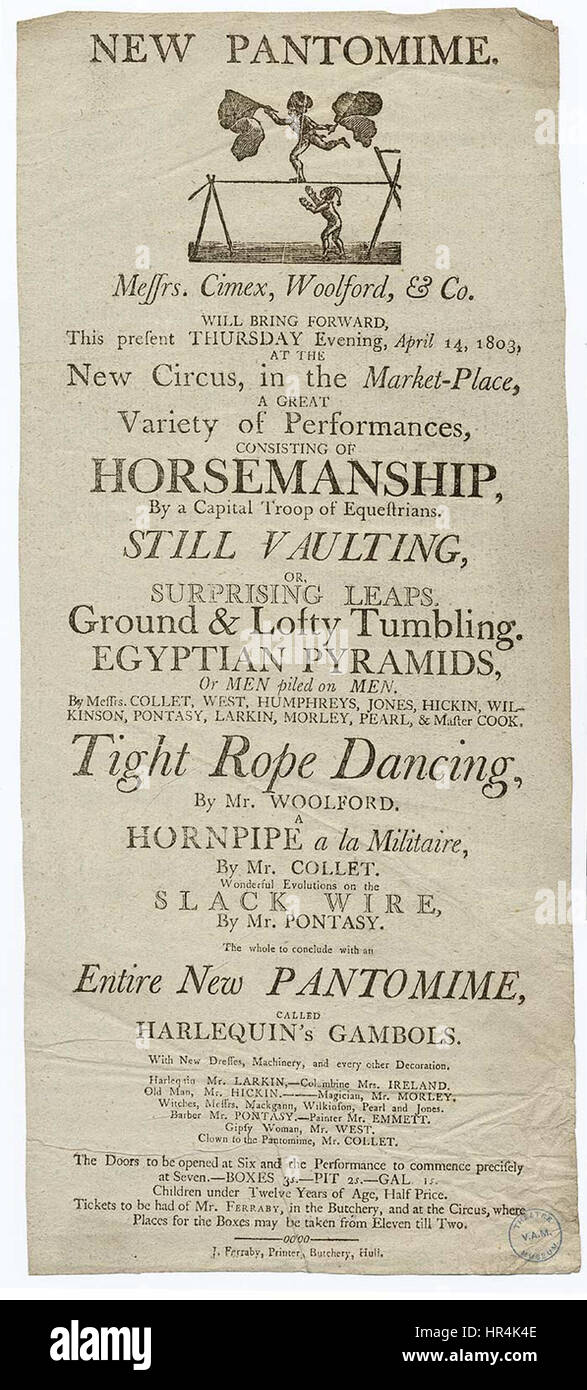 Pantomime history historical hi-res stock photography and images - Alamy