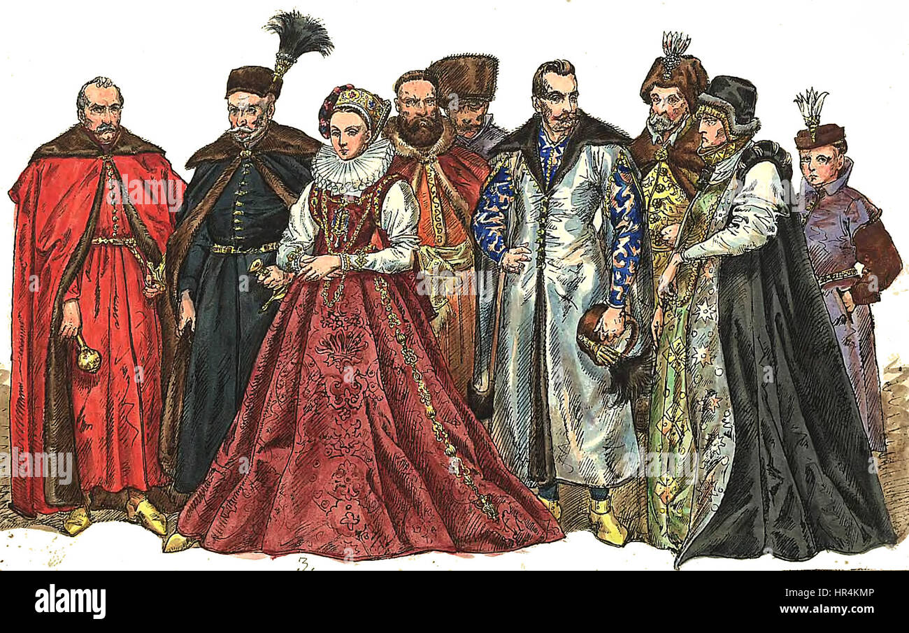 The painting *Polish Magnates 1576-1586* depicts the aristocracy of ...