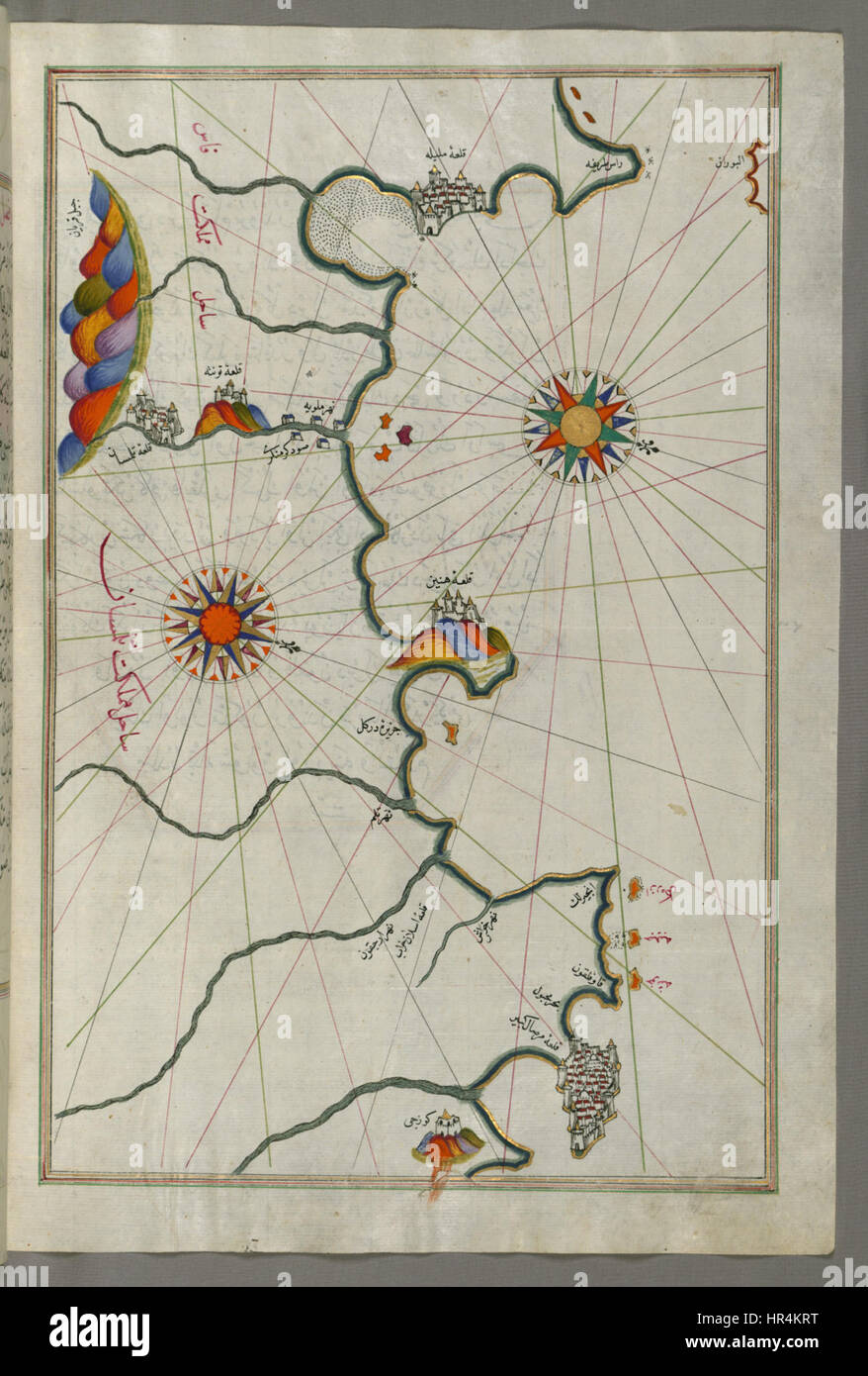 Piri Reis' map of the Moroccan and Algerian coast, created in 1513, is ...