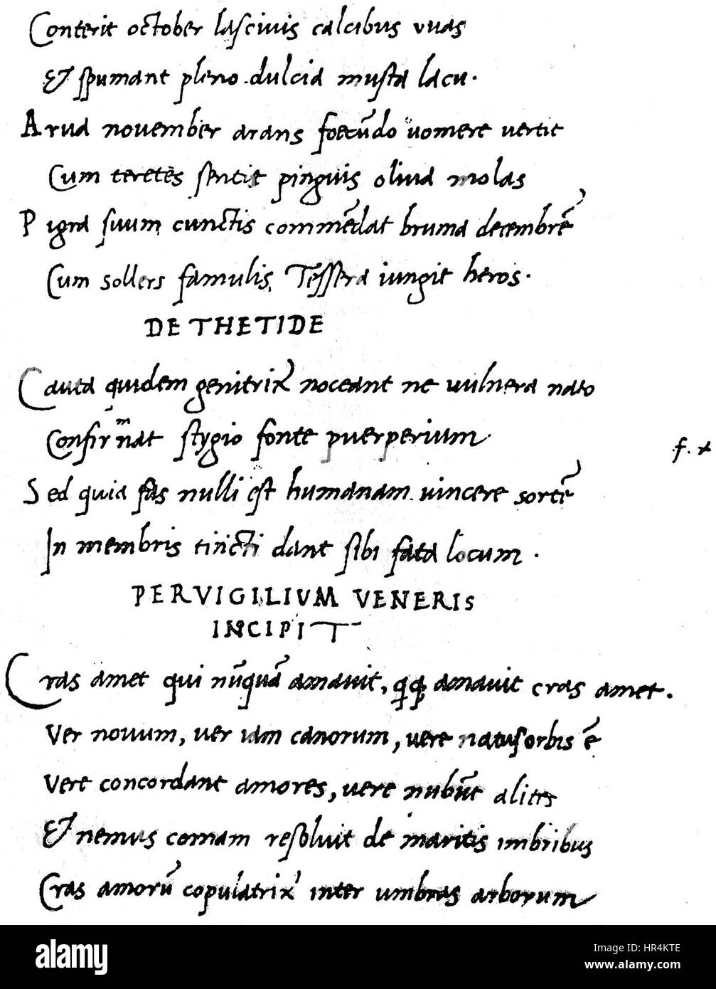 The 'Pervigilium Veneris' codex is a Roman manuscript featuring a ...