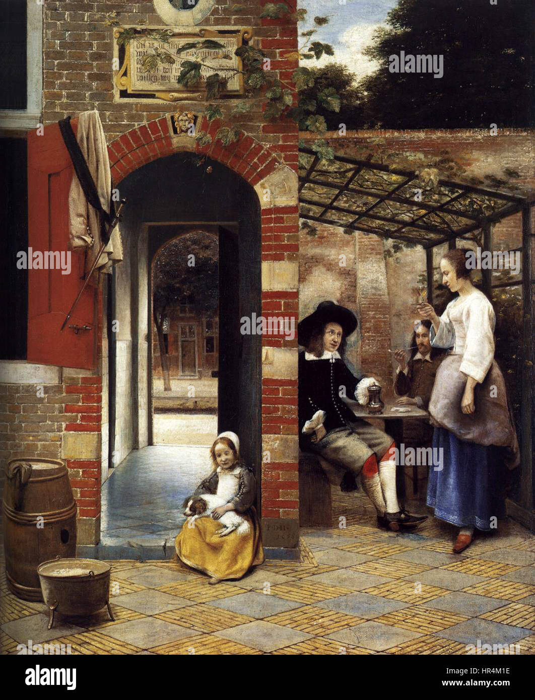 Pieter de Hooch - Figures Drinking in a Courtyard - WGA11688 Stock ...
