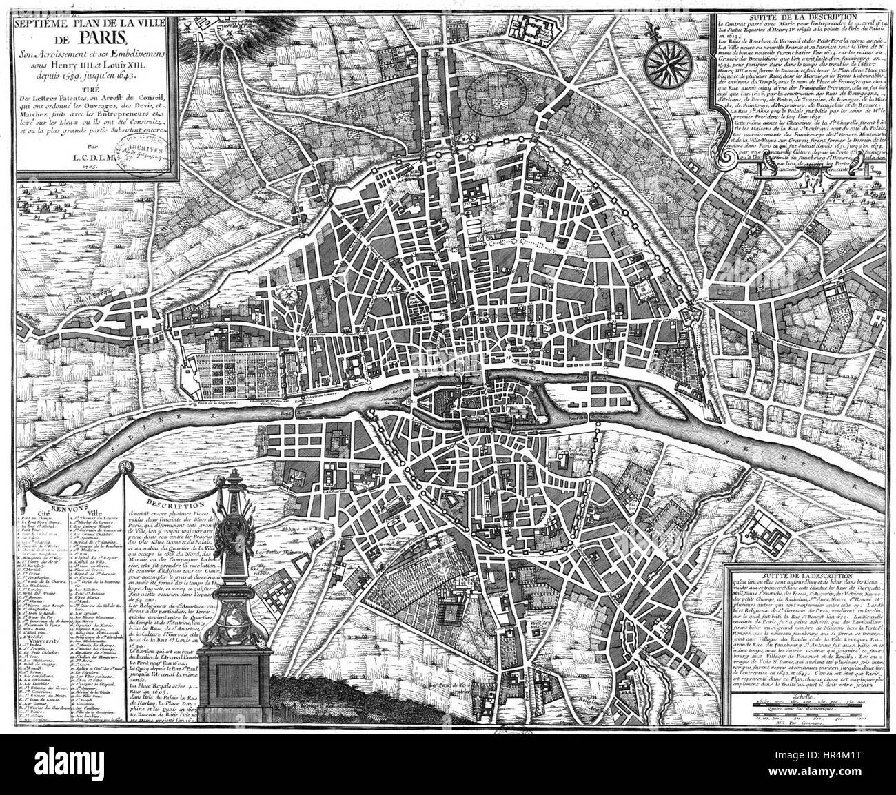 The 'Plan de Paris' from 1589 to 1643 is a historical map of Paris ...