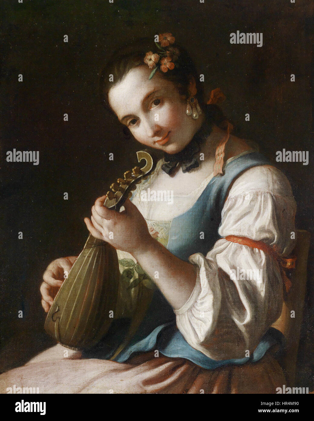Woman playing the lute hi-res stock photography and images - Alamy