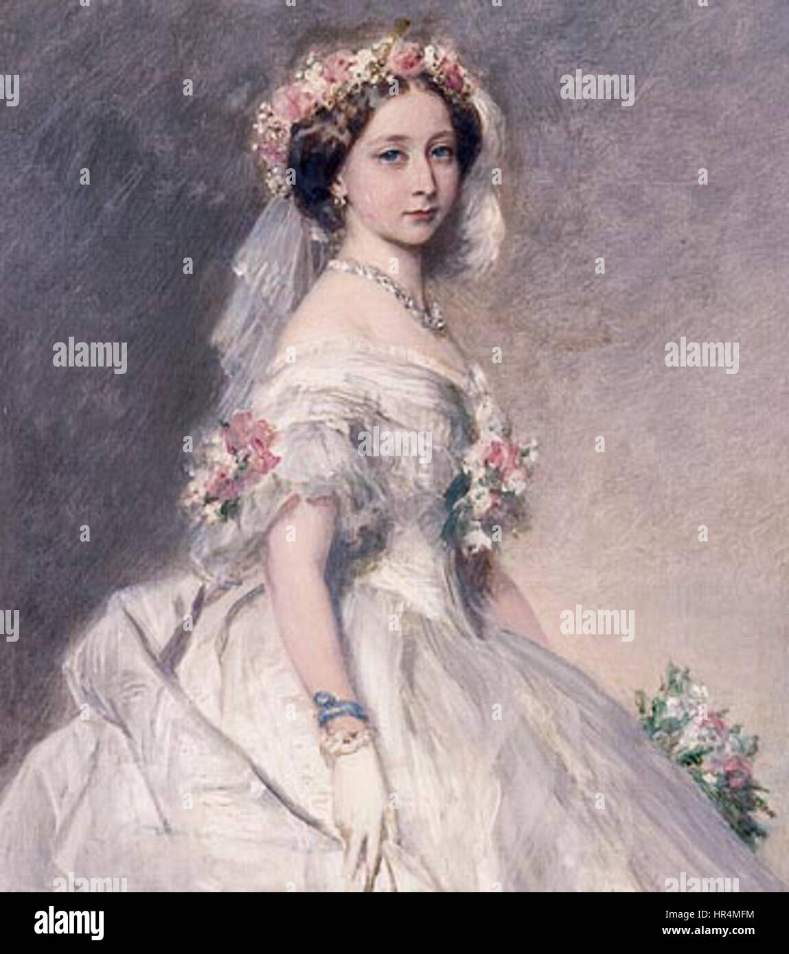 Princess Alice in court dress cropped Stock Photo - Alamy