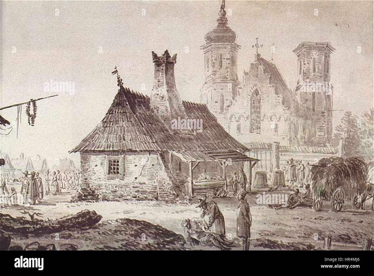 'Polskie miasteczko' (Polish Town) depicts a quaint Polish town with ...