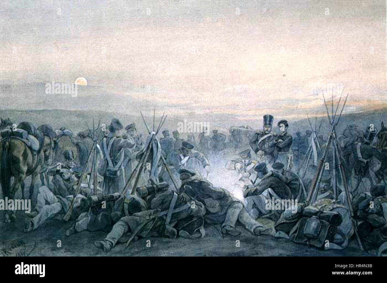 A depiction of the Polish army in bivouac during the 1831 uprising ...