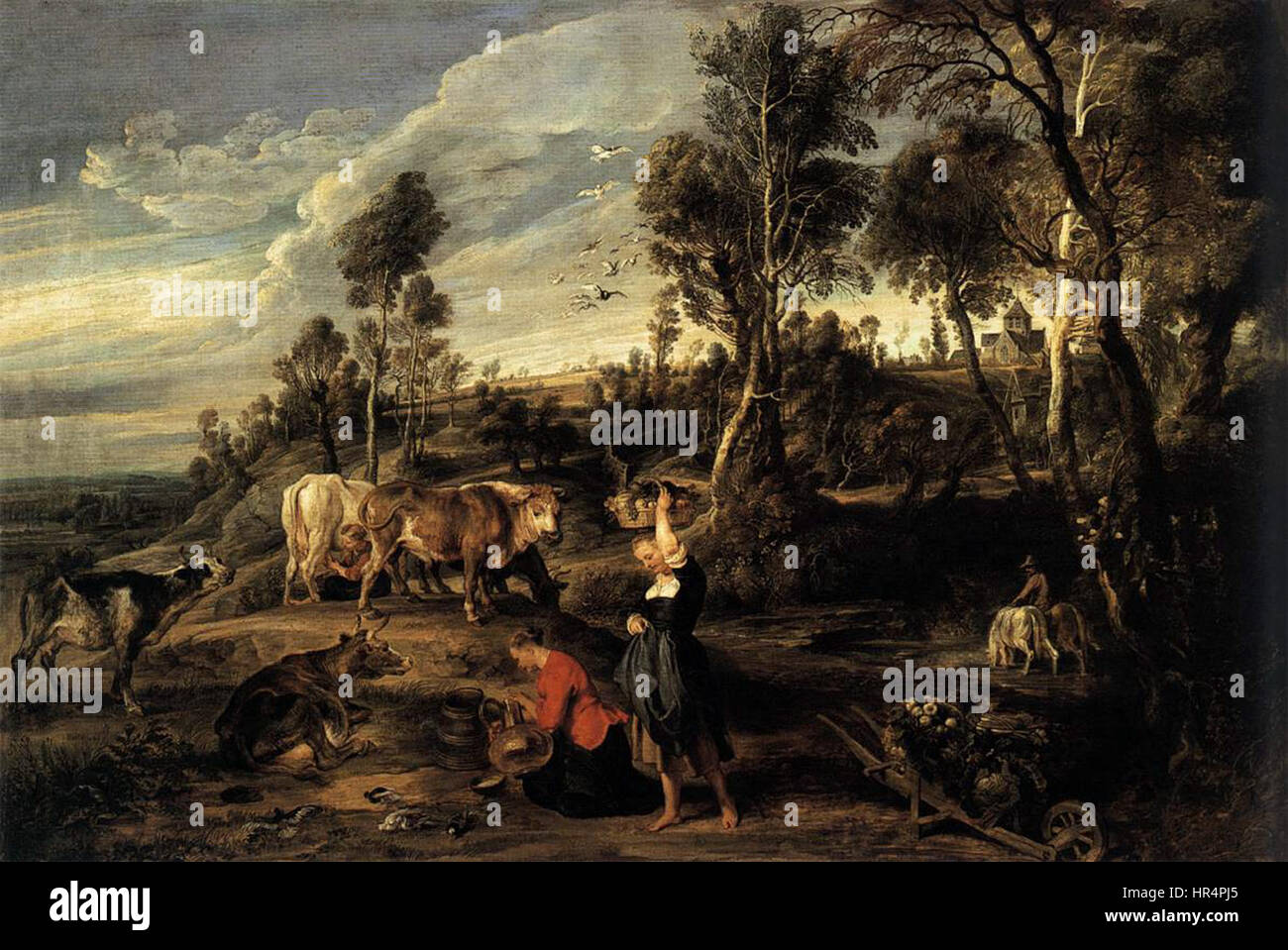 Rubens' 'Farm at Laken' depicts a rural Flemish landscape, highlighting ...