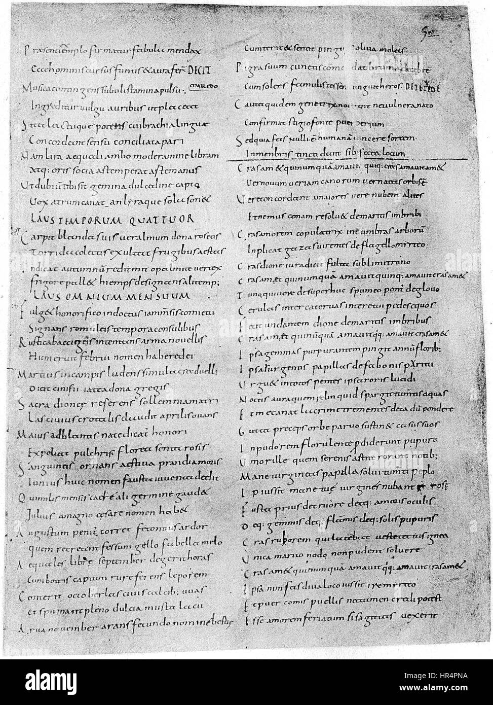 Pervigilium Veneris codex T page 1 Stock Photo - Alamy