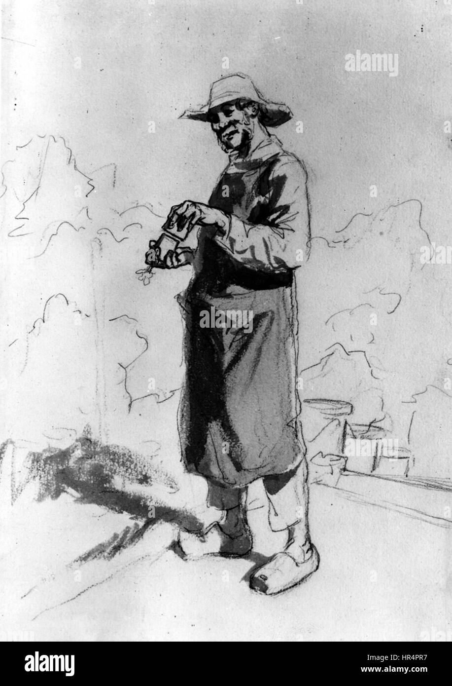 Paul Gavarni - The Twelve Months - April - Walters 371466 Stock Photo ...