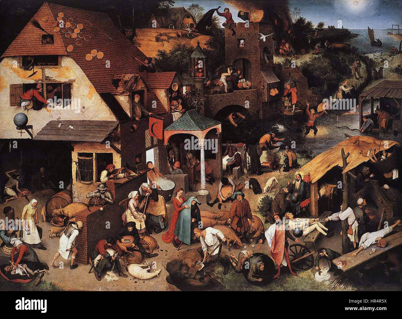 'Netherlandish Proverbs' by Pieter Bruegel the Elder is a famous ...