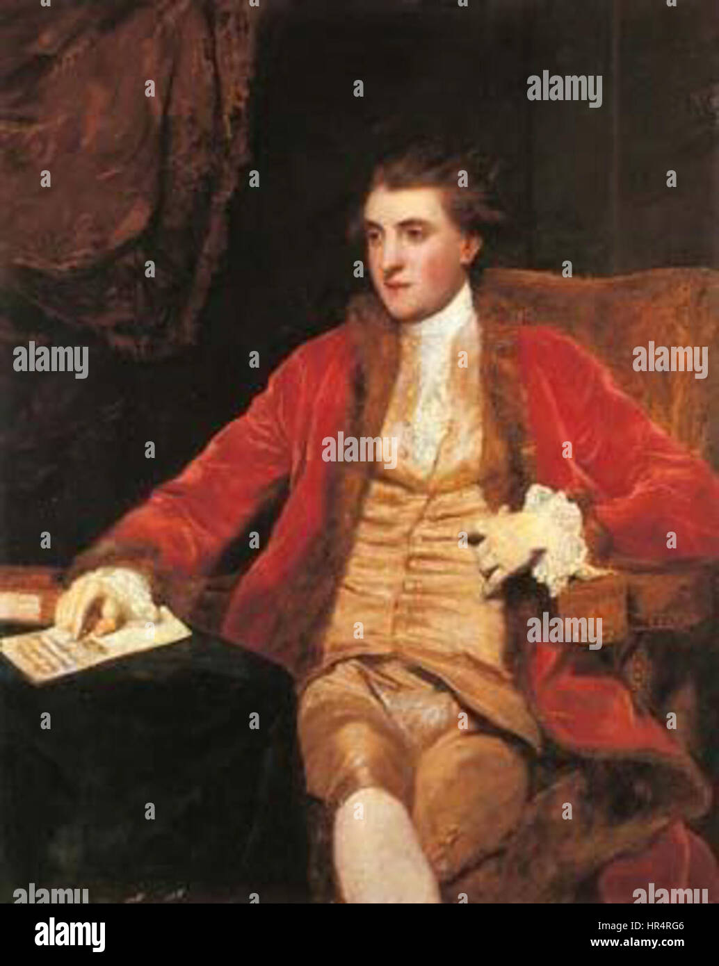 The portrait of the 2nd Duke of Leinster showcases his noble stature ...
