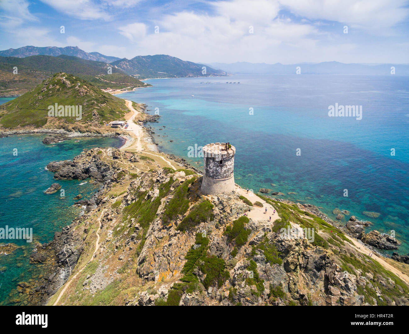 Aerial view of Sanguinaires bloodthirsty Islands in Corsica, France ...