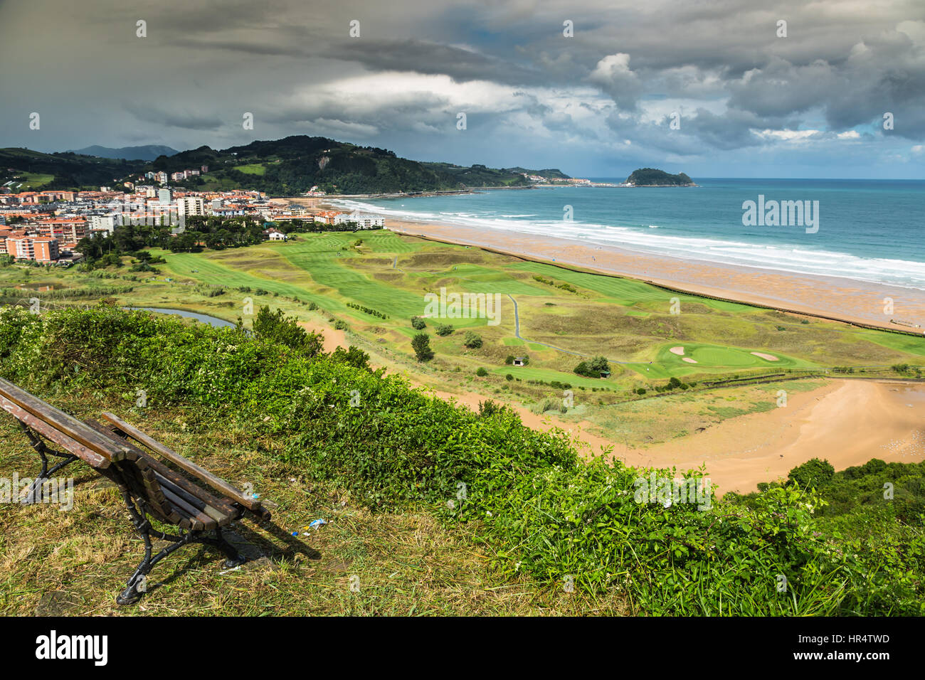 Beach of Zarautz, Basque Country (Spain Stock Photo - Alamy