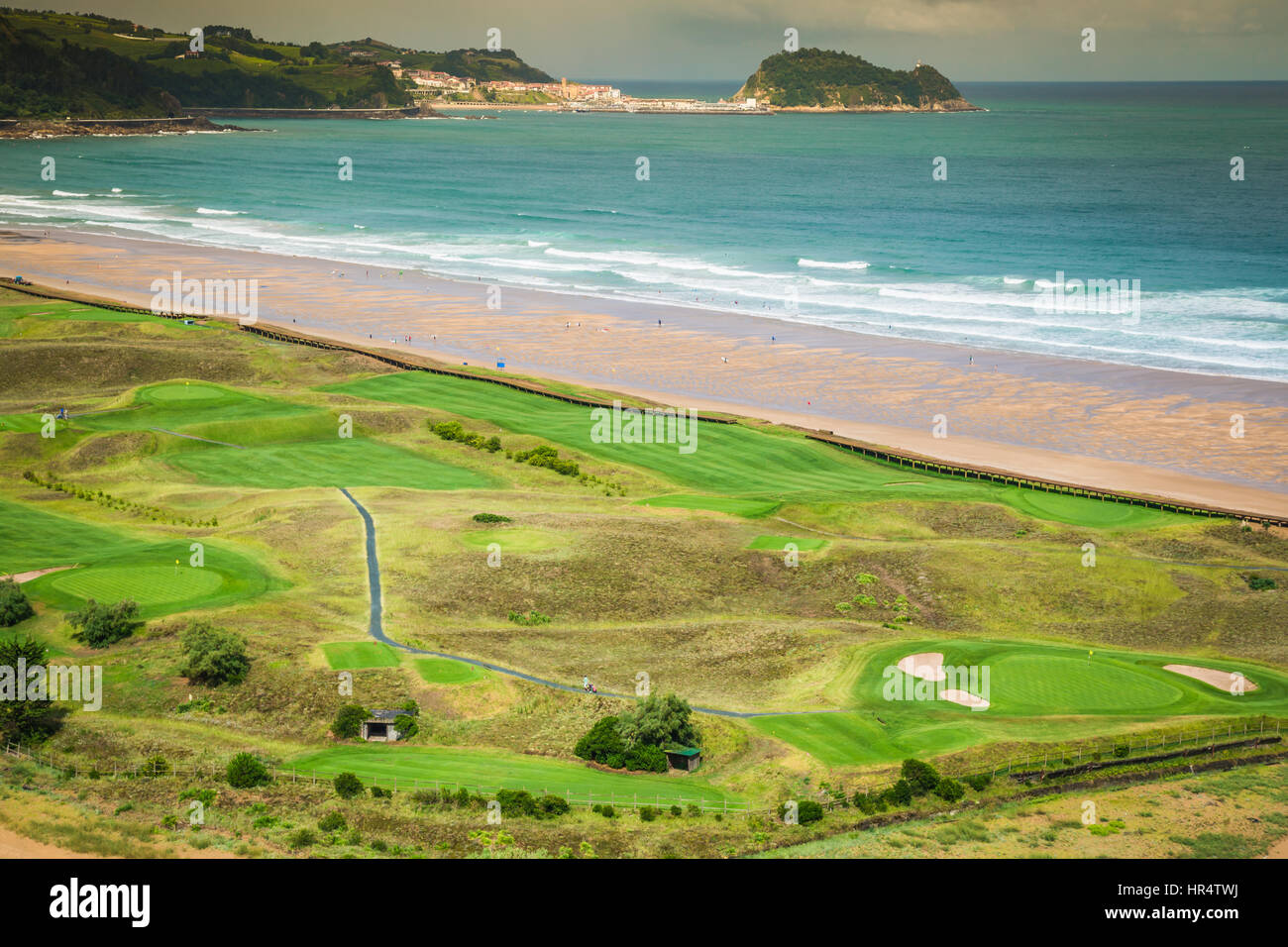 Beach of Zarautz, Basque Country (Spain Stock Photo - Alamy