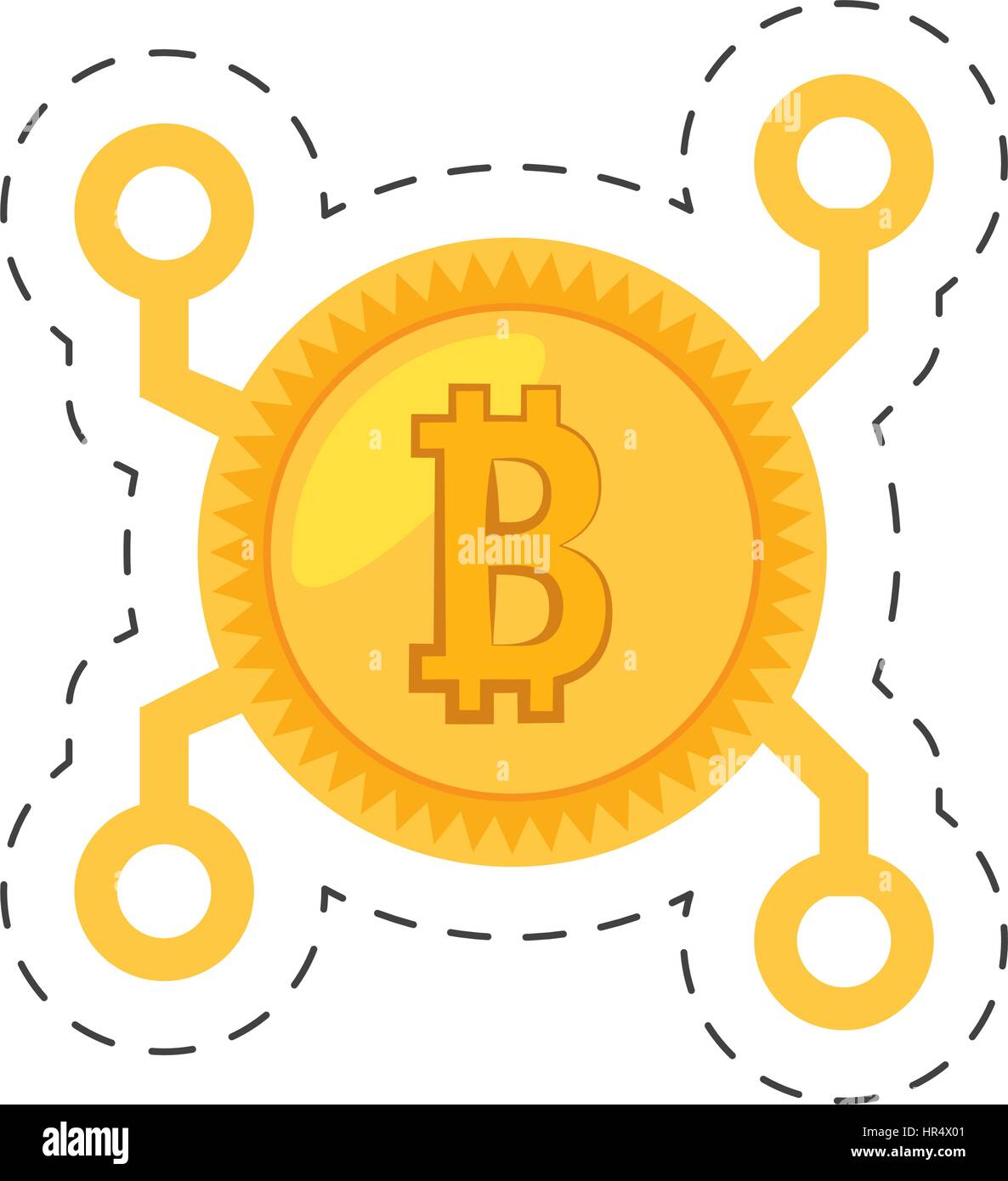 Golden bitcoin illustration image Stock Vector Images - Alamy