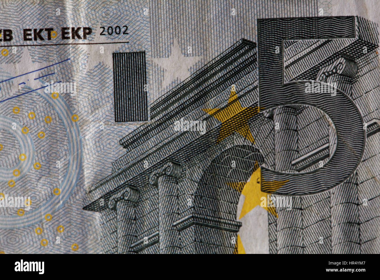 Closeup of a used 5 Euro paper money bill Stock Photo - Alamy