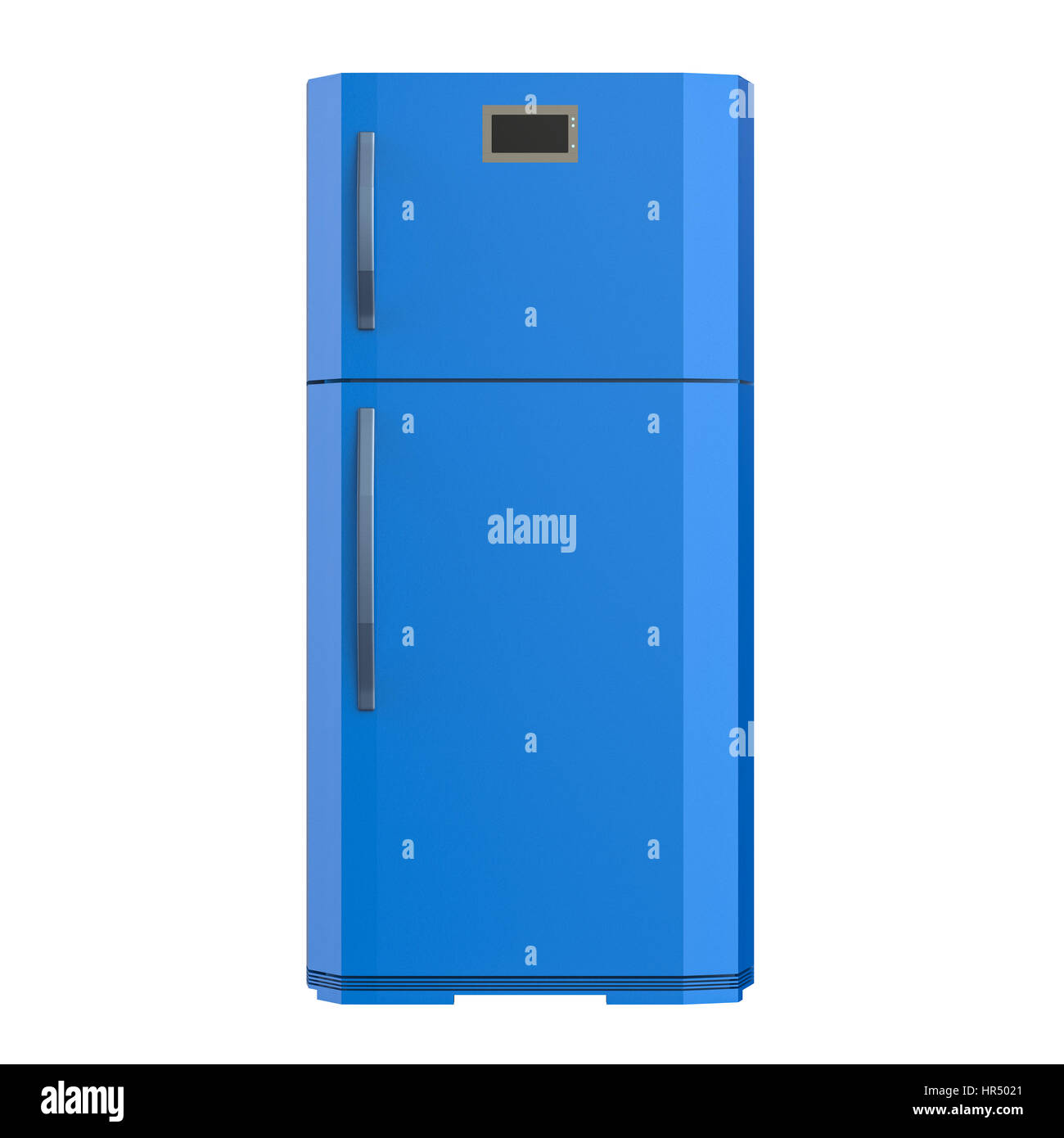3d rendering blue fridge isolated on white Stock Photo - Alamy