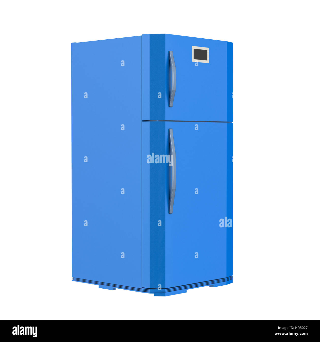 3d rendering blue fridge isolated on white Stock Photo - Alamy