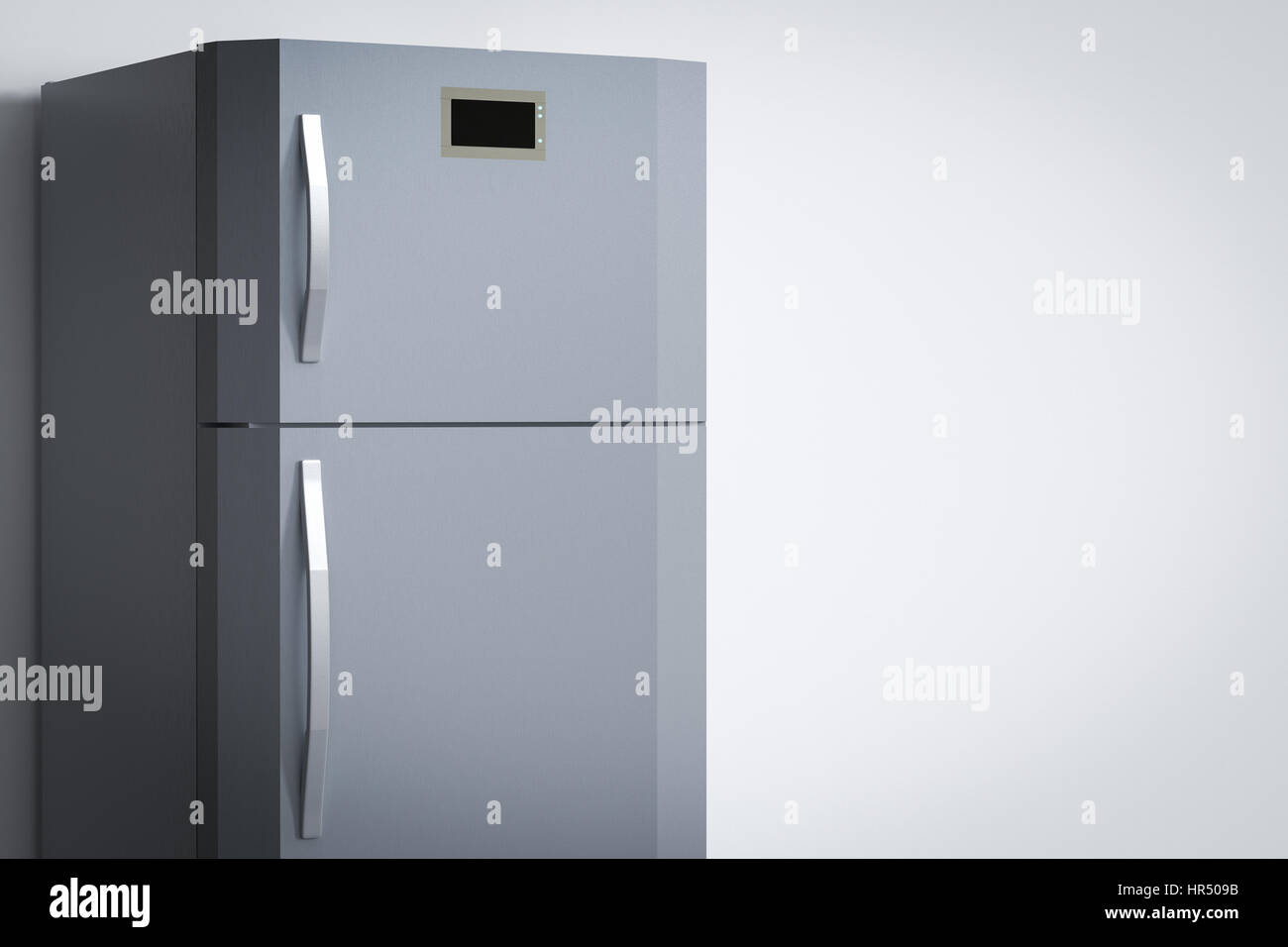 3d rendering grey fridge with blank space Stock Photo - Alamy