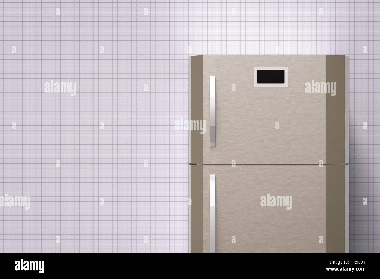 3d rendering grey fridge with blank space Stock Photo - Alamy