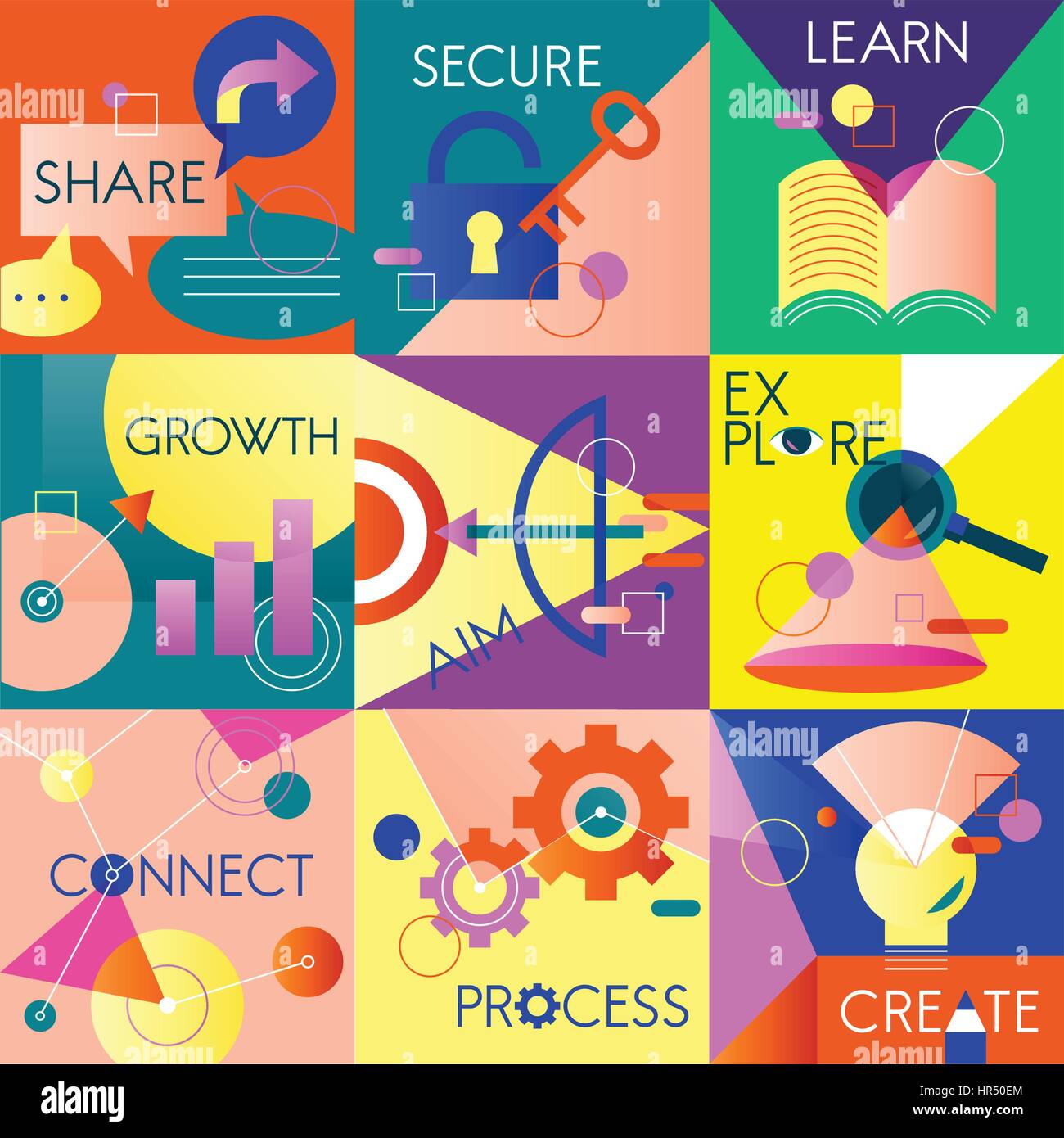 Icon Business Vector Set Colorful Stock Vector Image & Art - Alamy