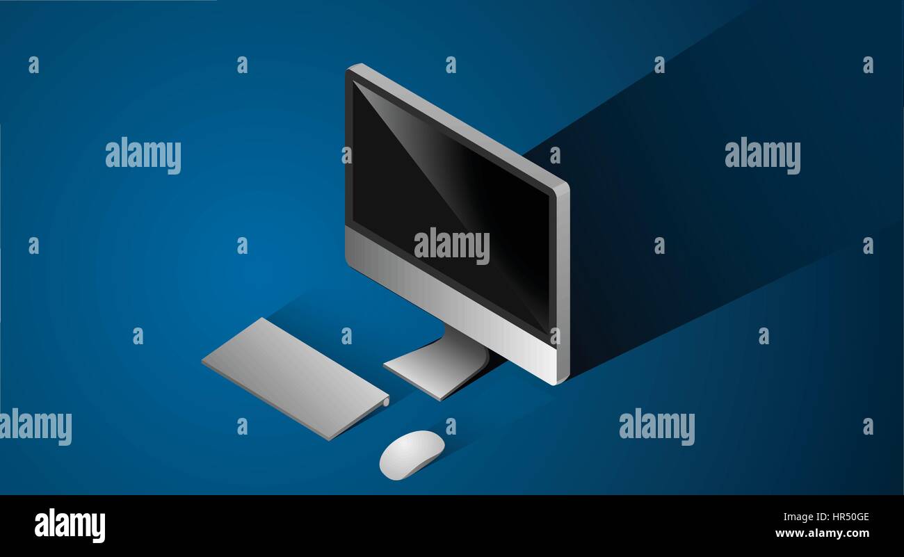 Pc screen mouse keyboard Stock Vector Images - Alamy