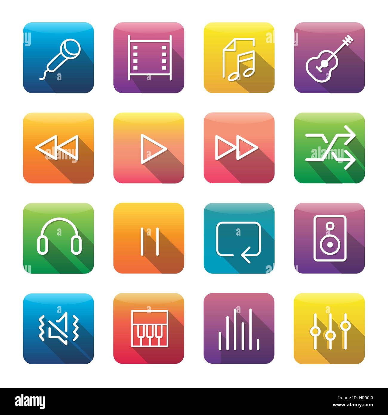 Icon Collection Vector Music Media Stock Vector Image & Art - Alamy