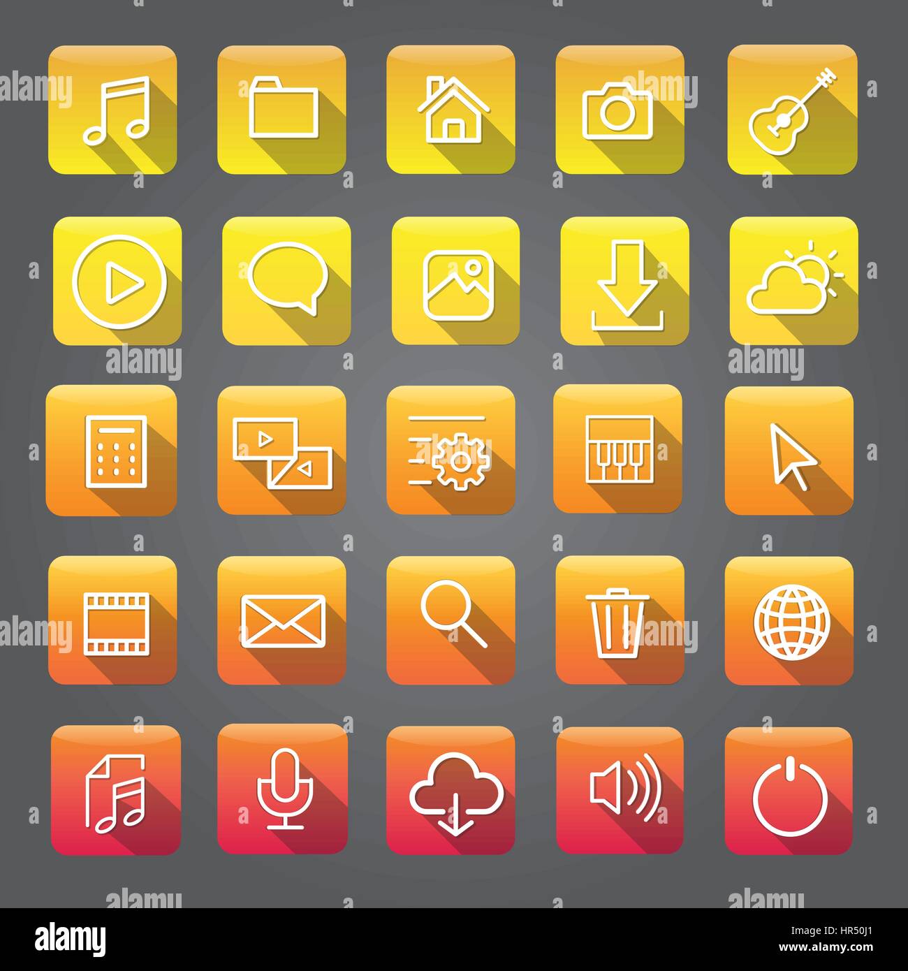 Icon Collection Vector Application Content Stock Vector Image & Art - Alamy