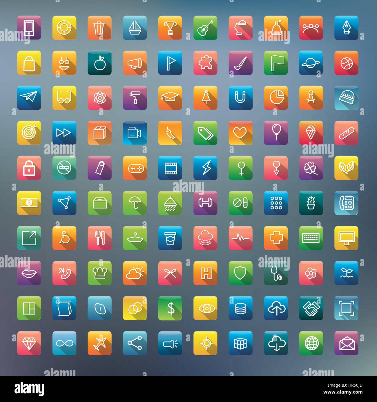 Icon Collection Vector Application Content Concept Stock Vector Image ...