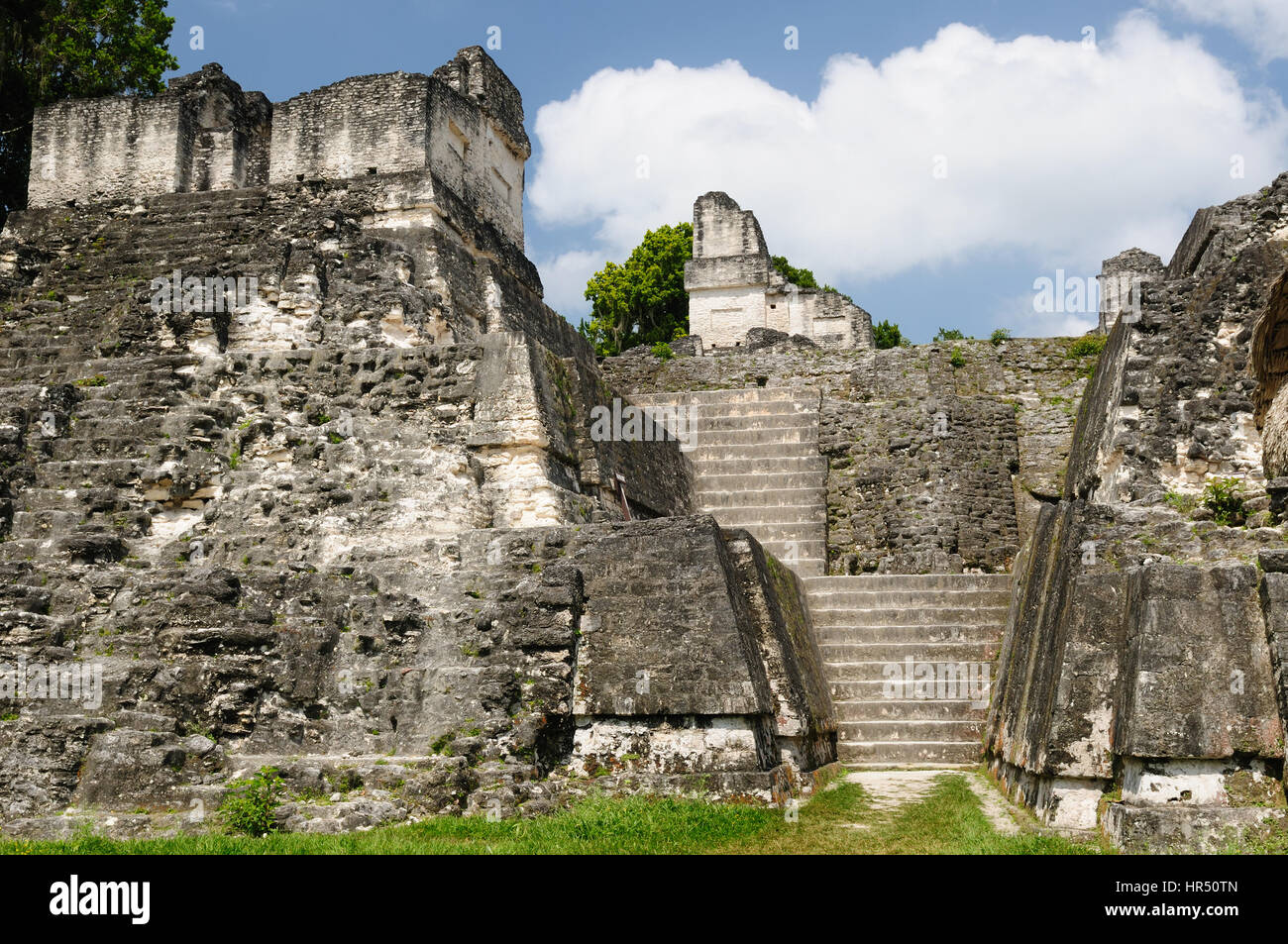 Guatemala, Mayan ruins in the jungle in Tikal. The picture presents ...