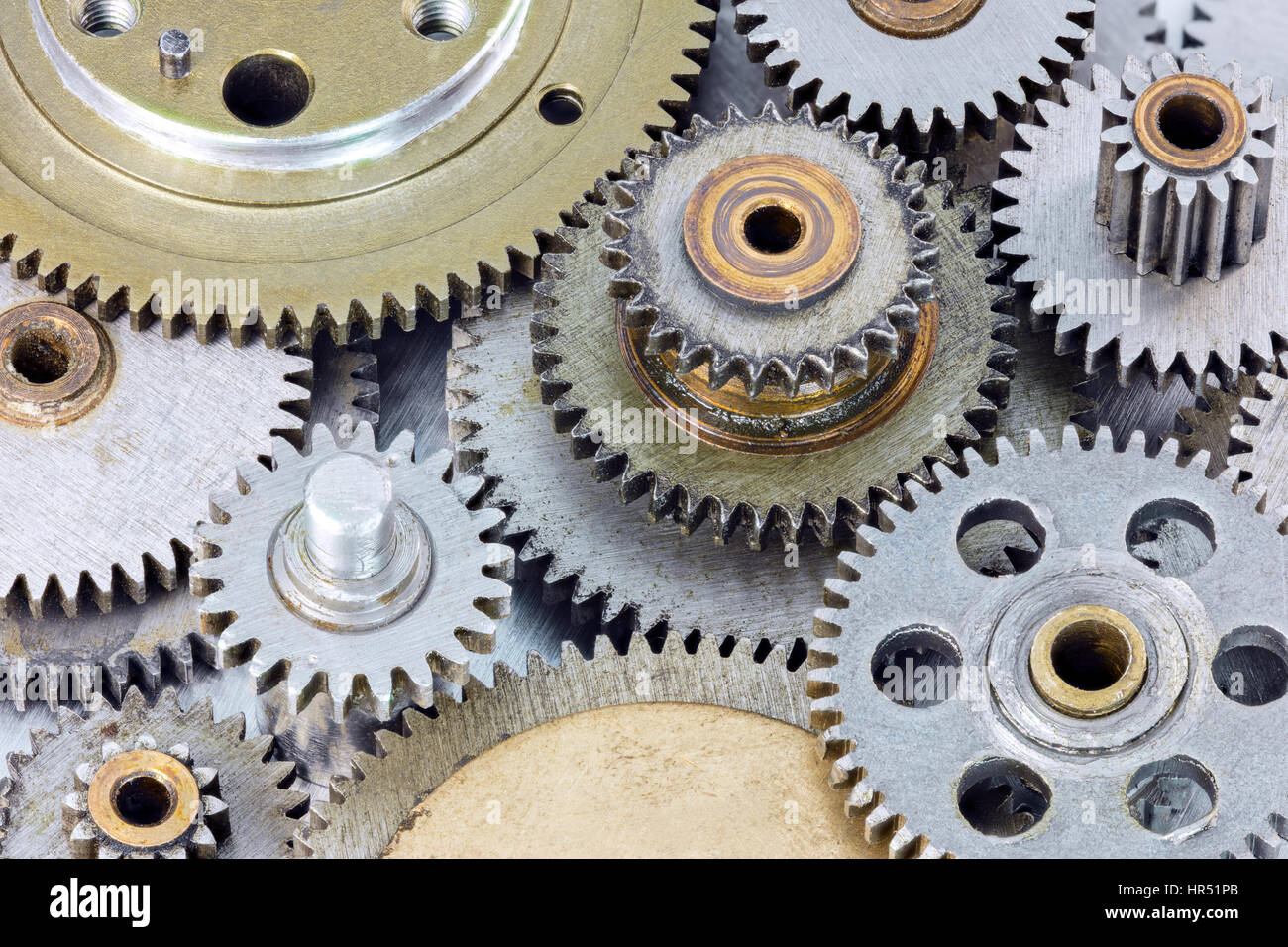 metal gear cogwheels for machinery and equipment macro view Stock Photo ...