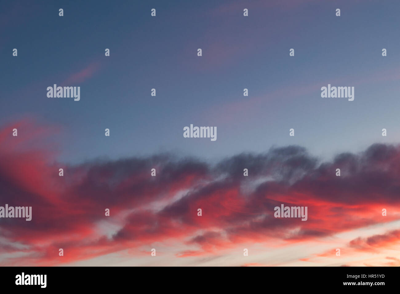 Beautiful red sunset clouds sky at dusk Stock Photo - Alamy