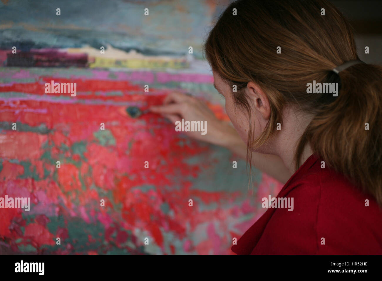 art painter at work Stock Photo - Alamy