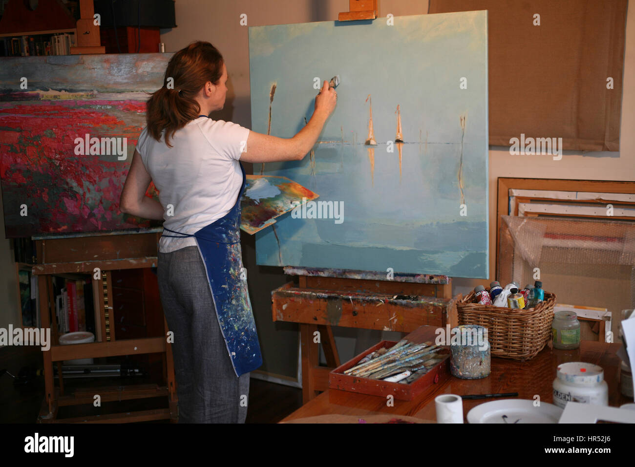 art painter at work Stock Photo - Alamy