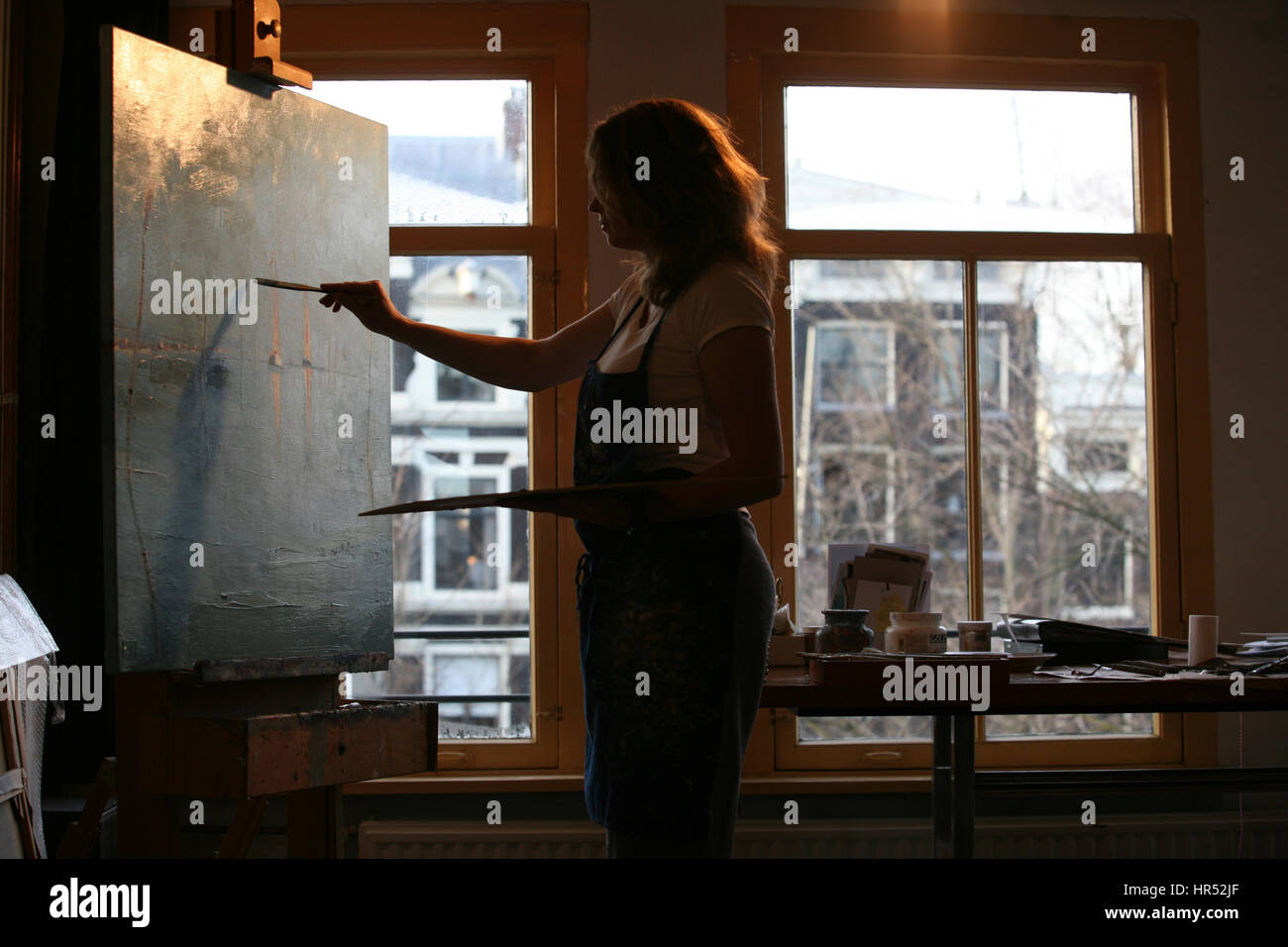 art painter at work Stock Photo - Alamy