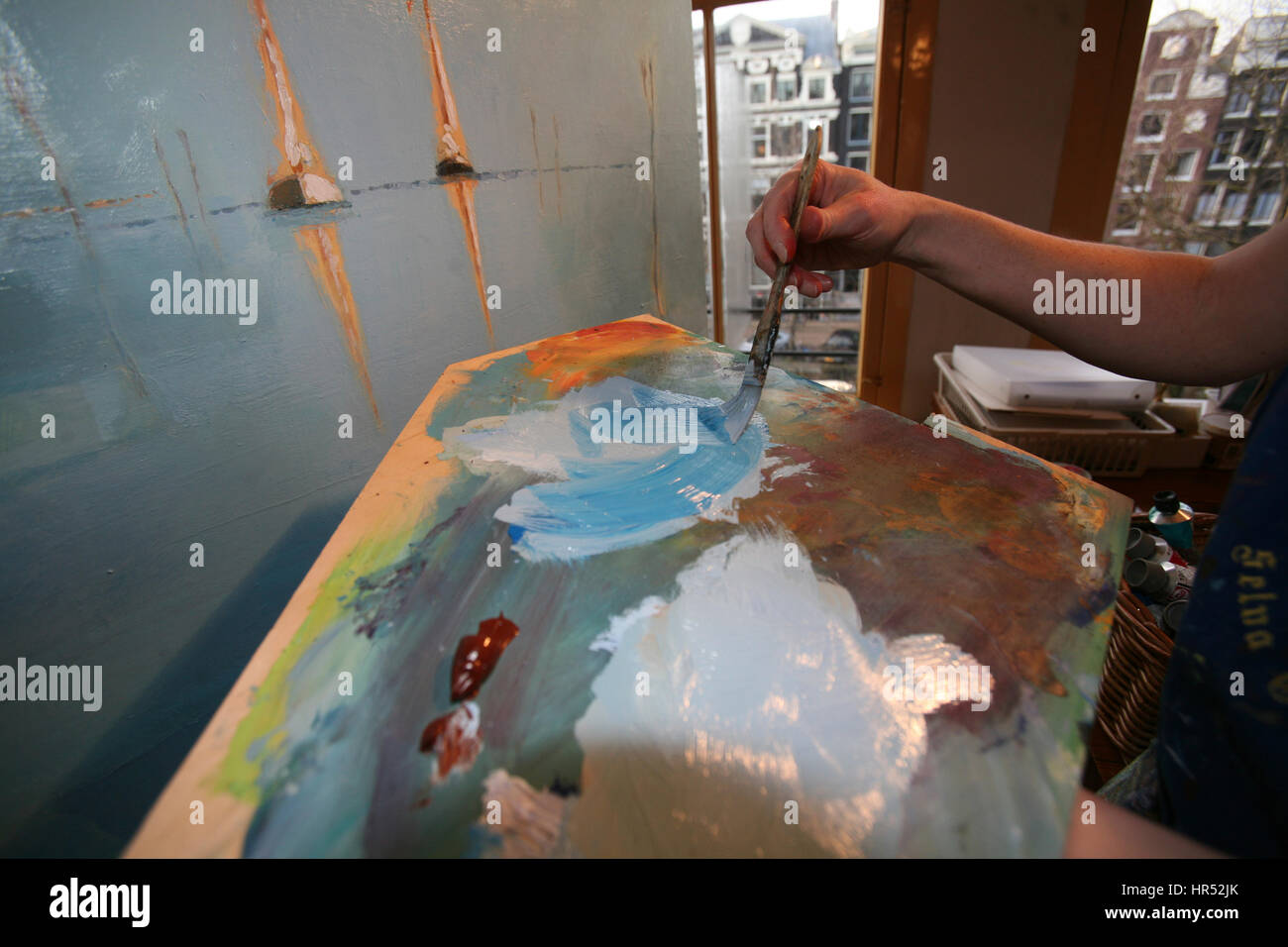 art painter at work Stock Photo - Alamy