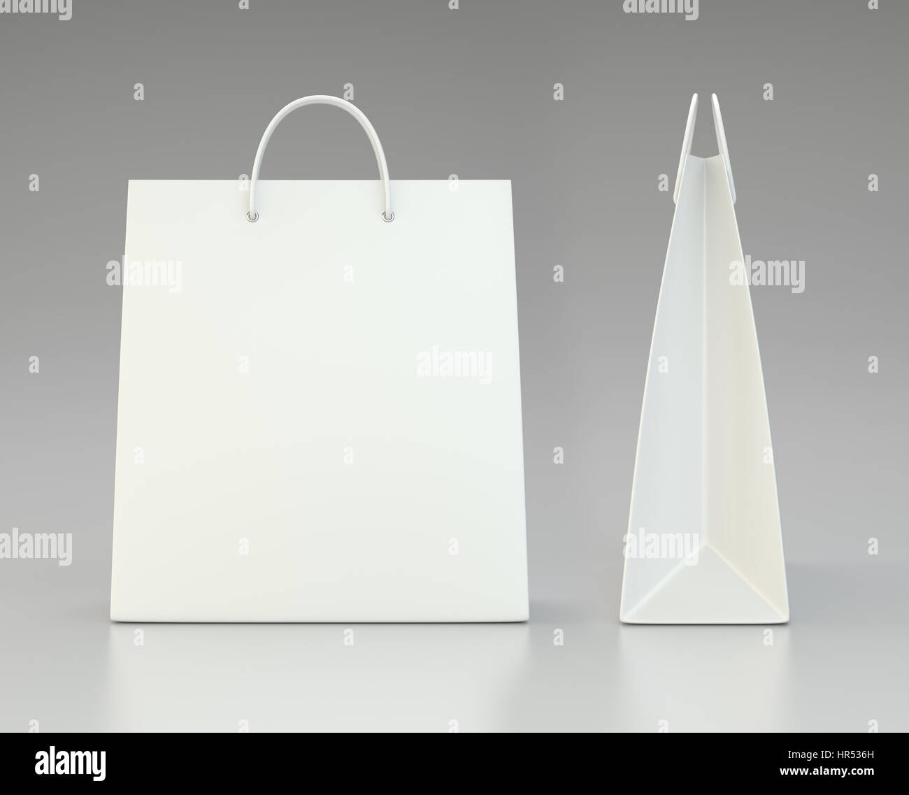 blank shopping paper bags template set. 3d rendering Stock Photo - Alamy