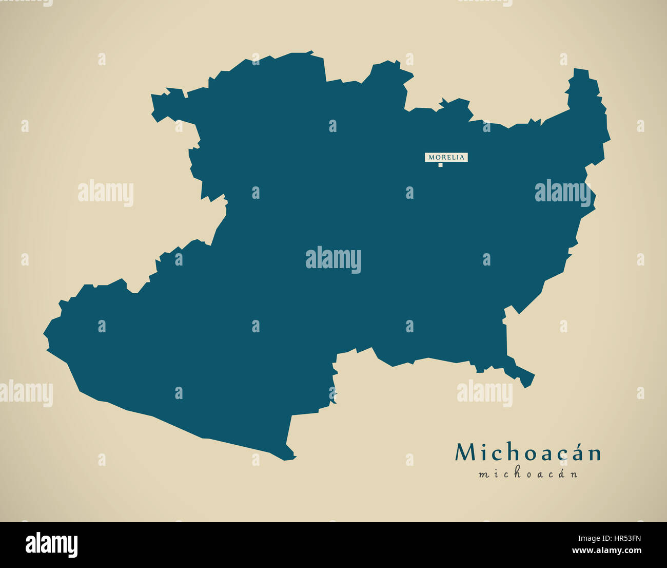 Michoacan map hi-res stock photography and images - Alamy