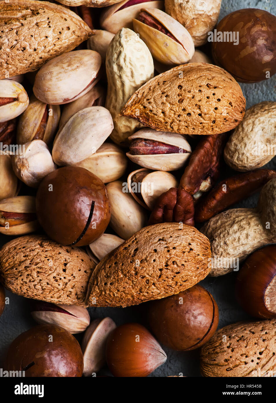 nut mix on a table, varios of nuts Stock Photo - Alamy