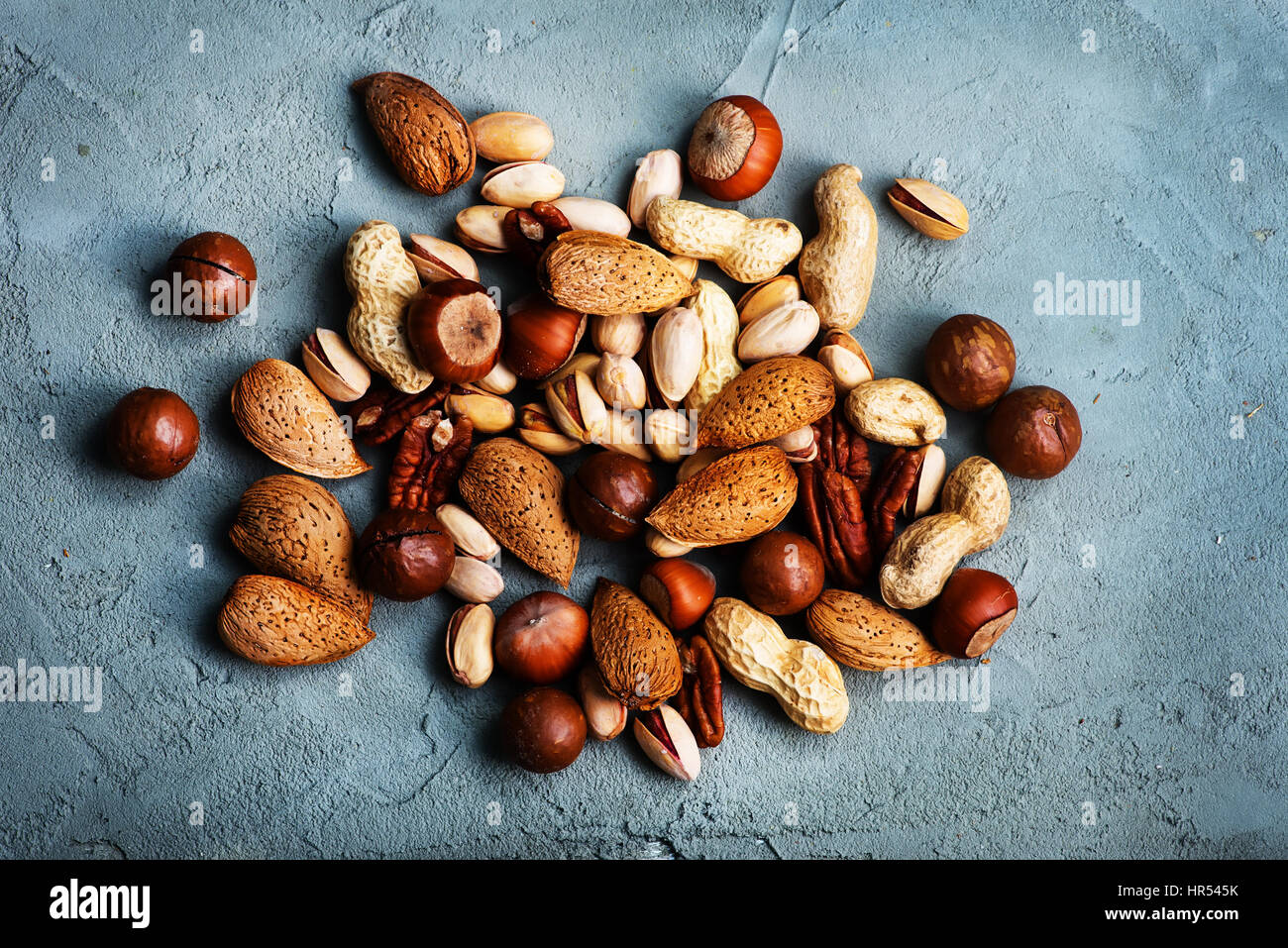 nut mix on a table, varios of nuts Stock Photo - Alamy