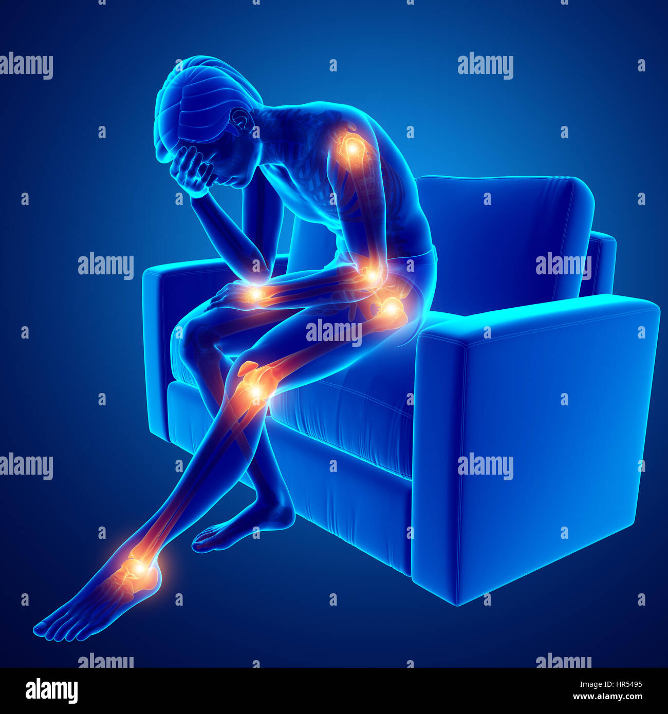 3d Illustration of men joint pain Stock Photo - Alamy