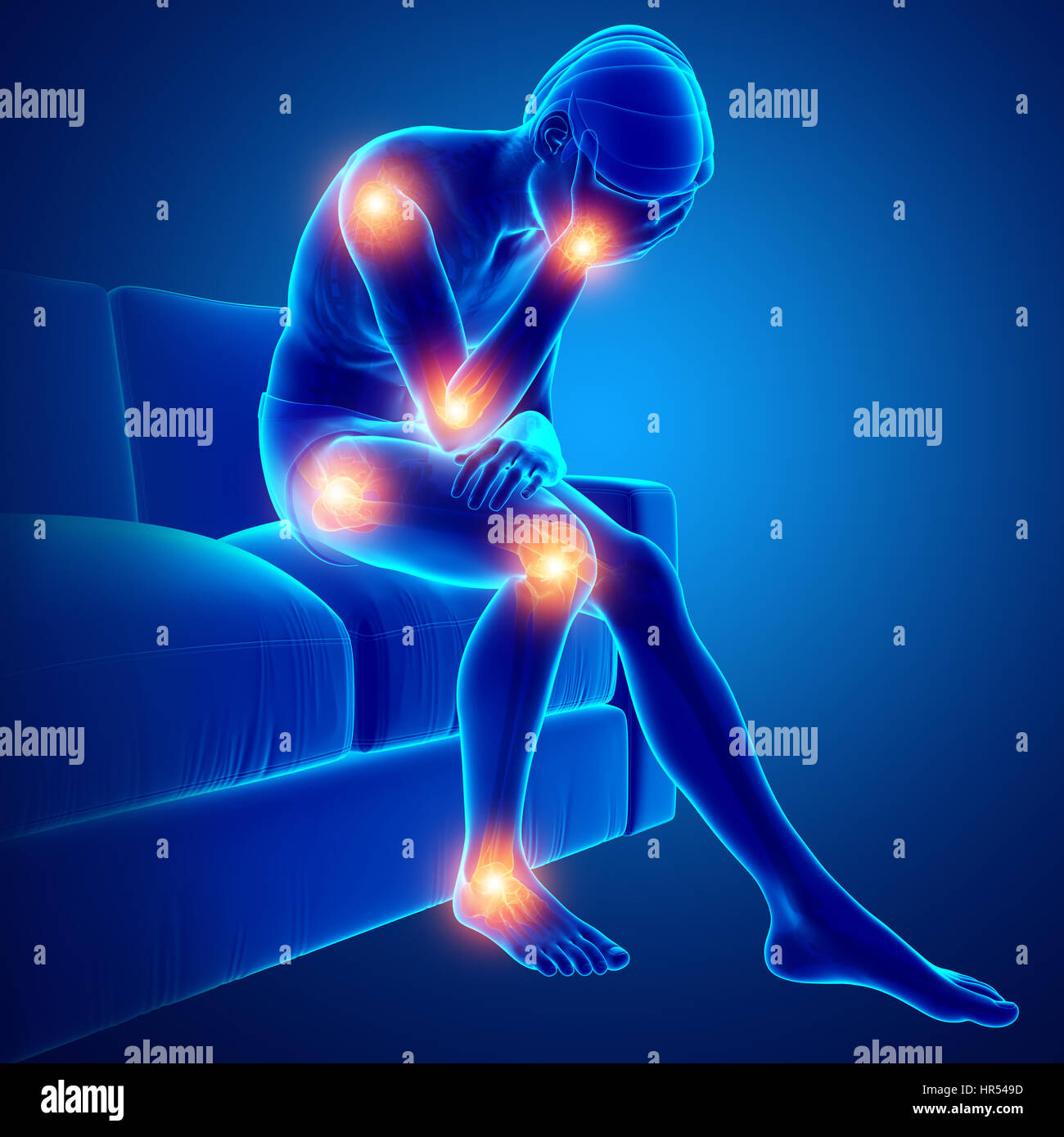 3d men with pain in knee hi-res stock photography and images - Alamy