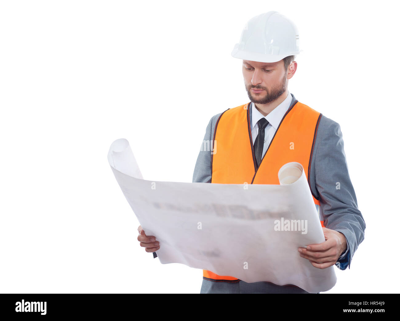 Construction creativity. Confident businessman engineer holding ...