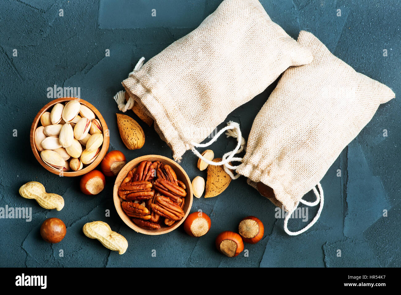 nut mix on a table, varios of nuts Stock Photo - Alamy